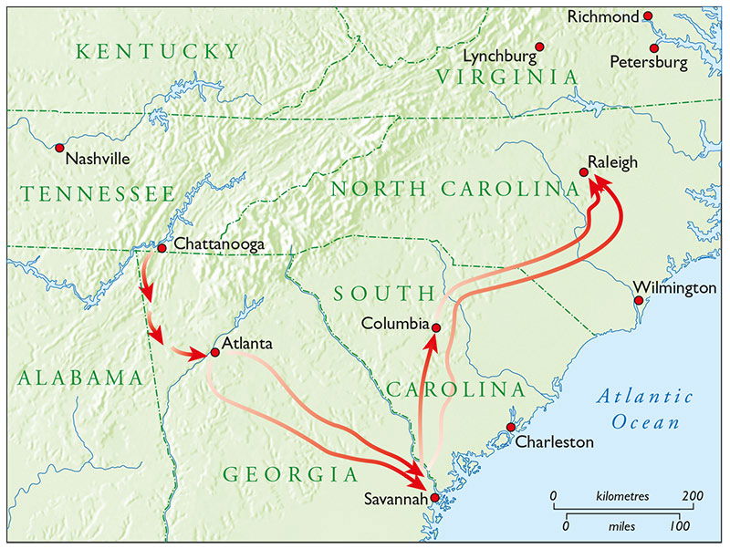 Map of Sherman's campaign